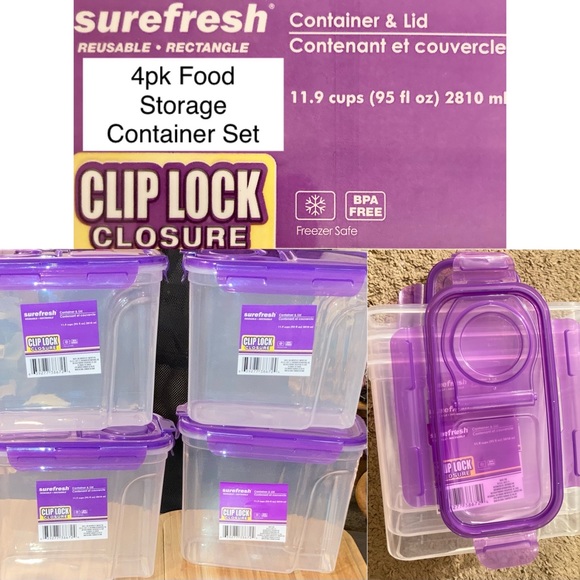 Sure Fresh | Kitchen | 4pk Sure Fresh Clip Lock Airtight Cereal ...